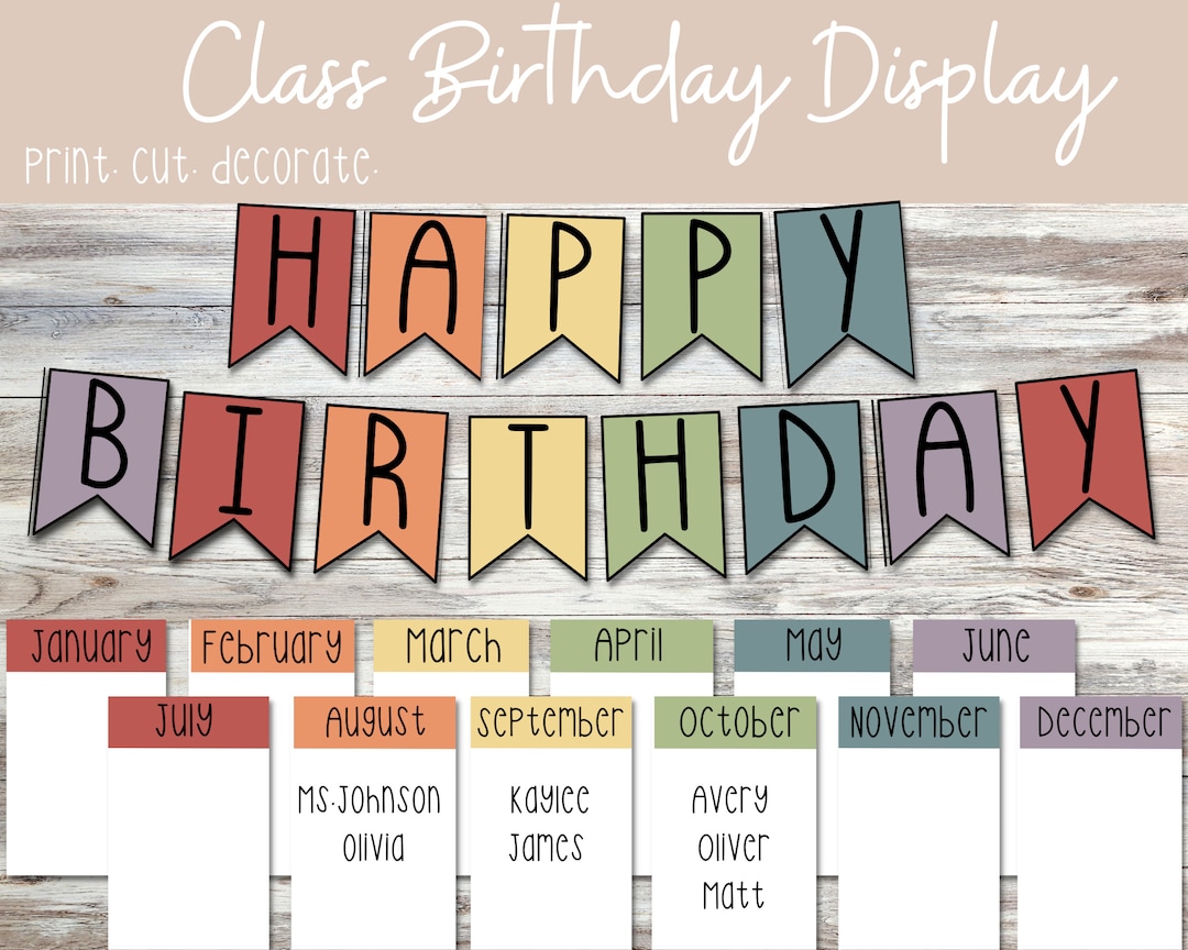 Rainbow Classroom Birthday Display Classroom Decor Printable - Etsy