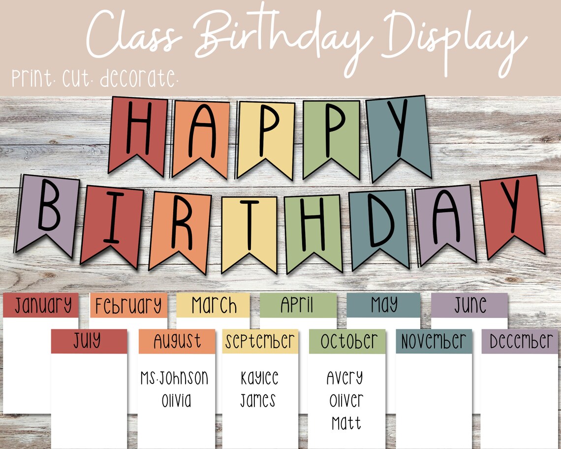 Rainbow Classroom Birthday Display Classroom Decor - Etsy