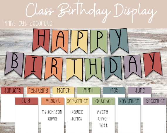 Rainbow Classroom Birthday Display Classroom Decor - Etsy