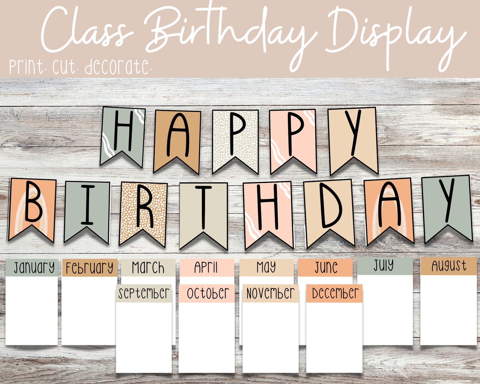 Soft Boho Classroom Birthday Display Classroom Decor - Etsy