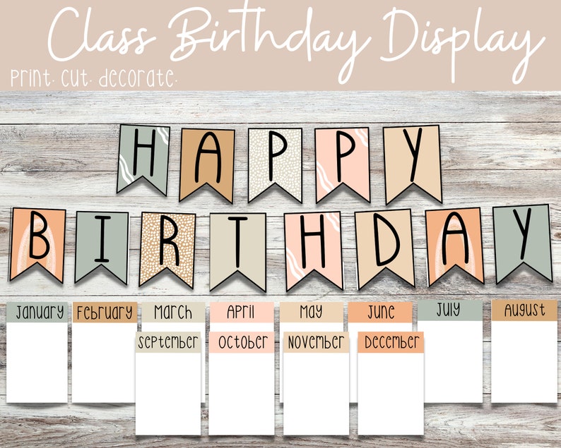 Soft Boho Classroom Birthday Display Classroom Decor - Etsy