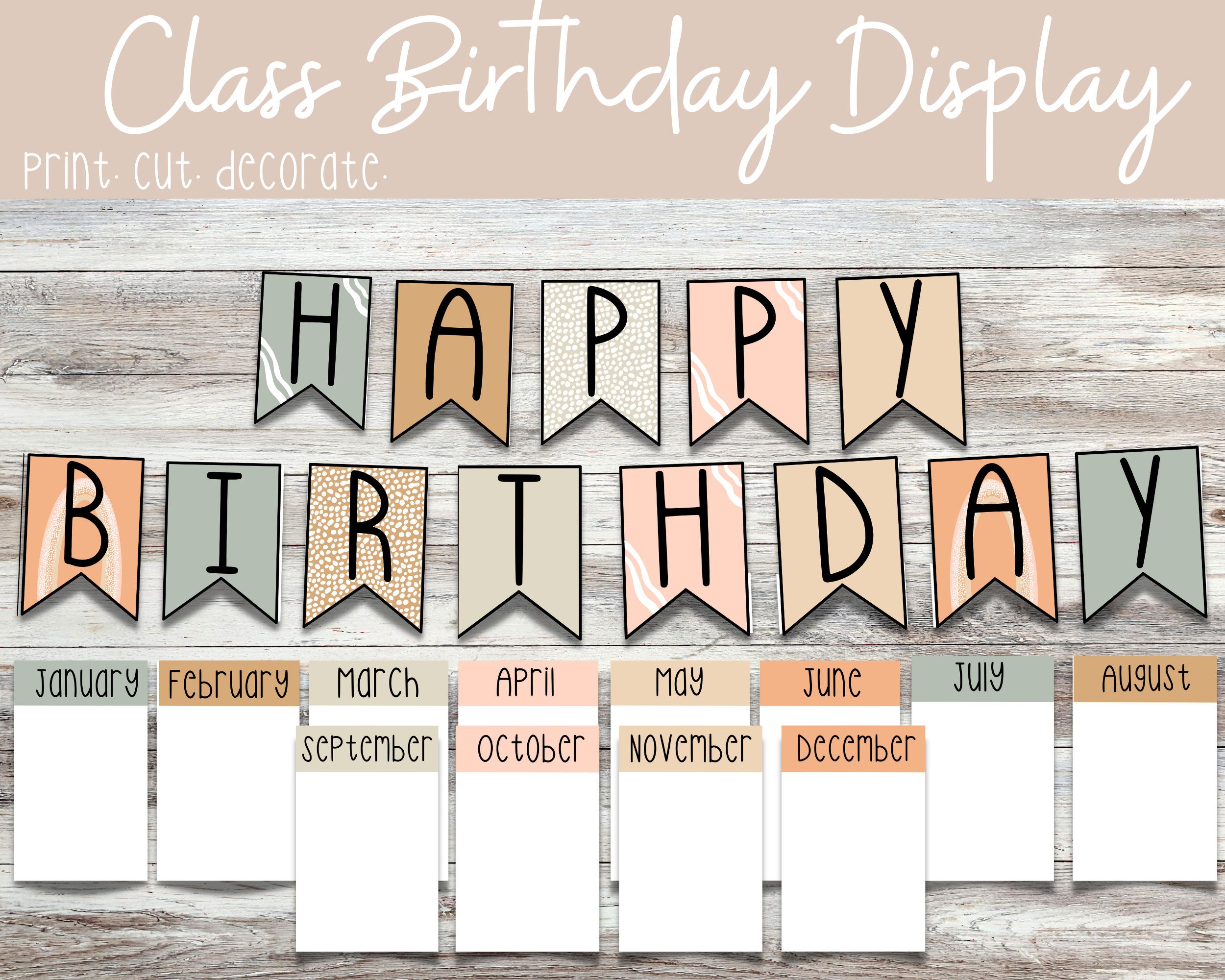 Soft Boho Classroom Birthday Display Classroom Decor - Etsy