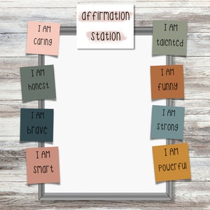 Affirmation Station Classroom Decor Printable Earth Tones - Etsy