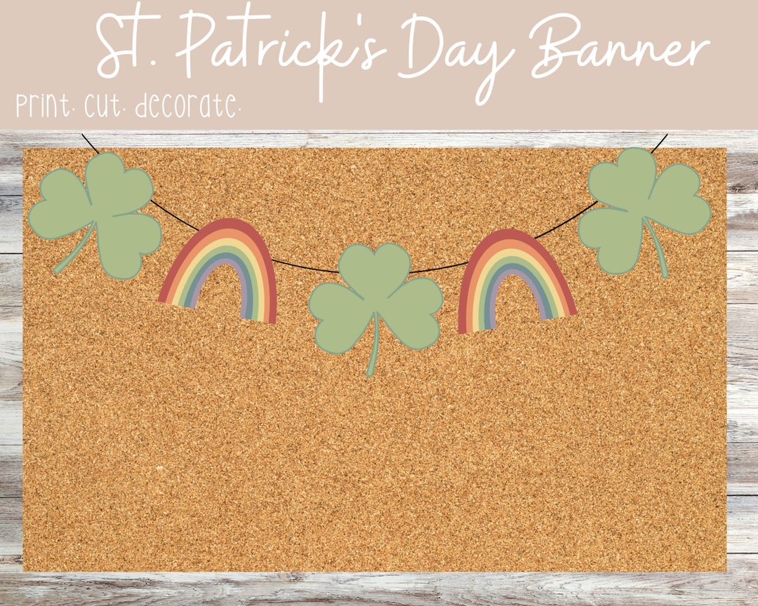 St. Patrick's Day Banner Classroom Decor Printable - Etsy