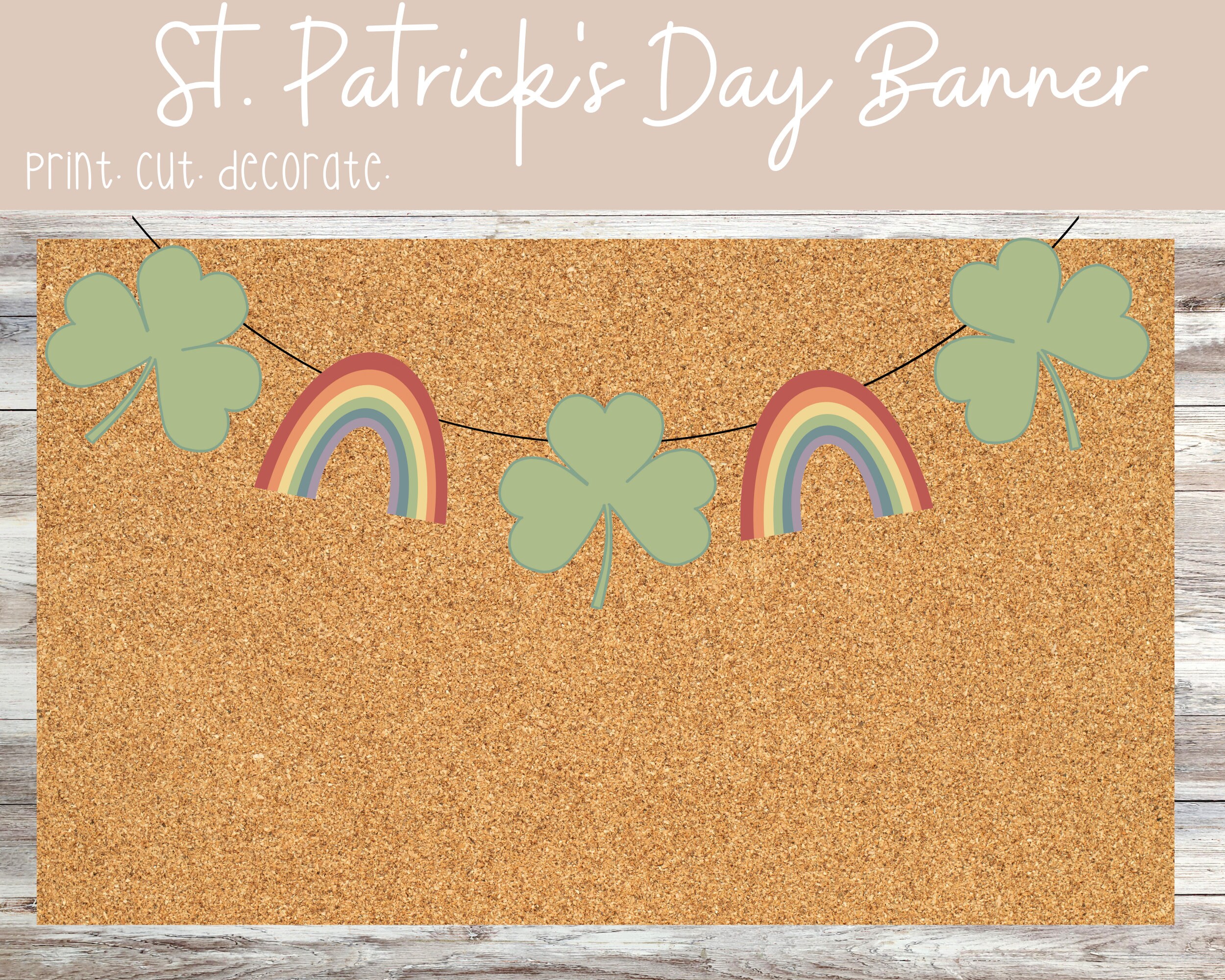 St. Patrick's Day Banner Classroom Decor Printable - Etsy