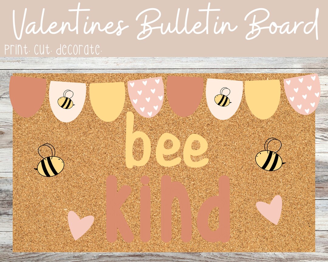 Bee Kind Valentines Day Banner Classroom Decor Printable - Etsy