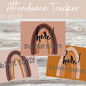 Neutral Boho Attendance Chart Classroom Decor Printable - Etsy