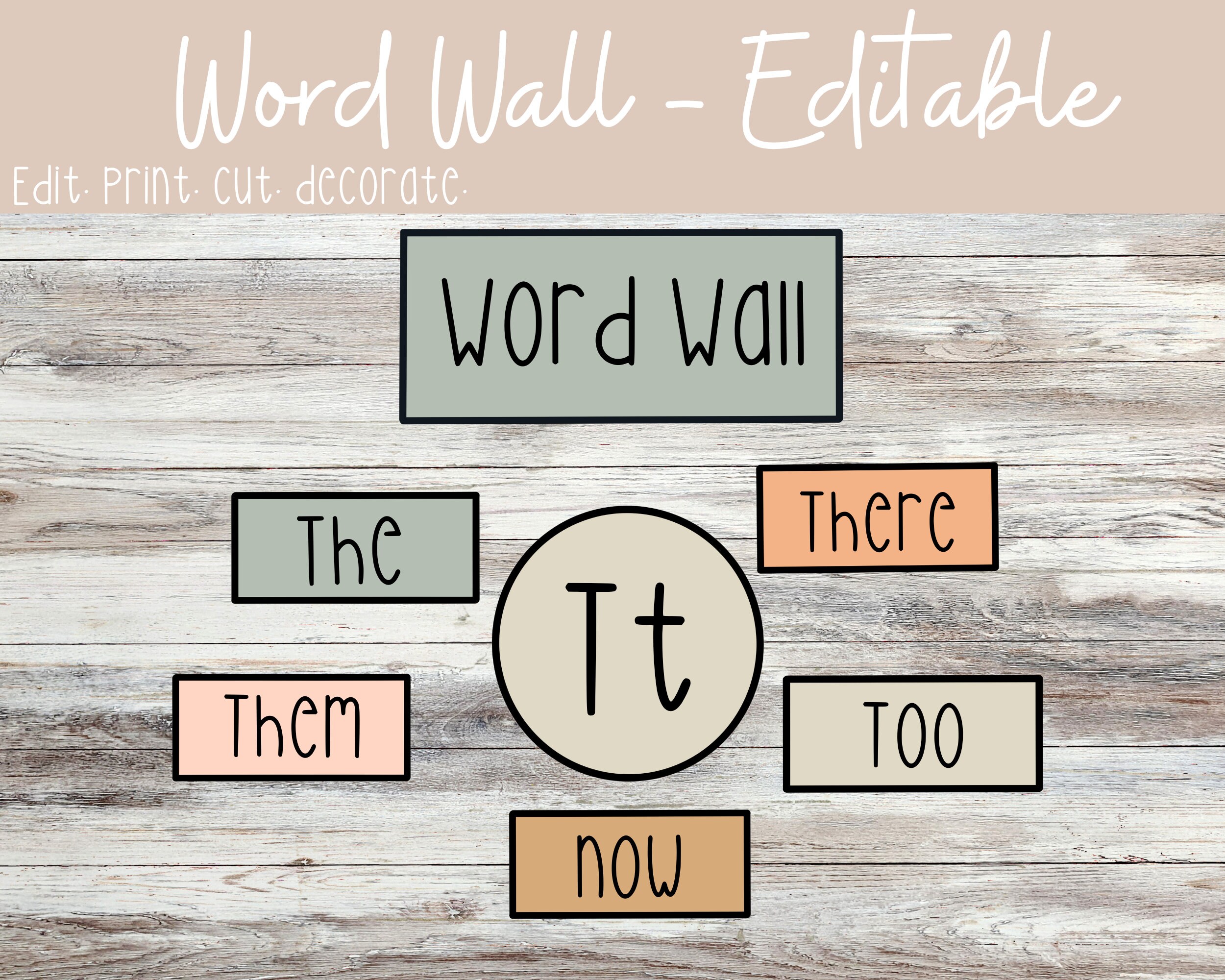 Soft Boho Word Wall Classroom Decor Editable Printable - Etsy Australia
