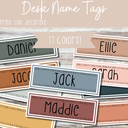 Boho Neutral Theme: Editable Name Tags Printable Class Decor - Etsy