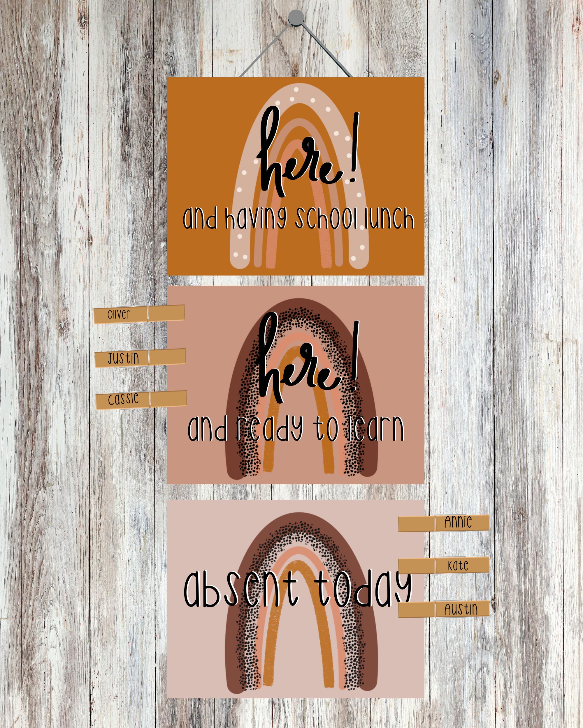 Neutral Boho Attendance Chart Classroom Decor Printable - Etsy