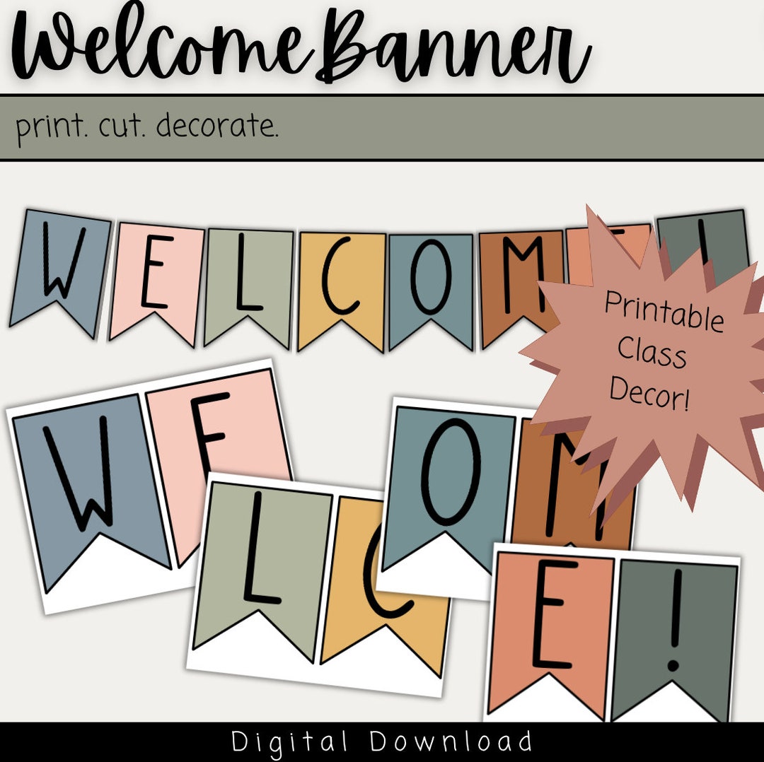 Earth Tones Welcome Banner Classroom Decor Printable - Etsy Australia