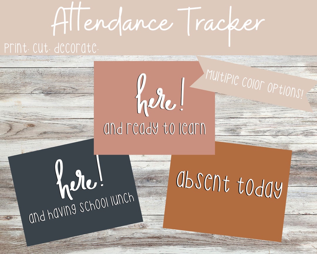 Earth Tones Attendance Chart Classroom Decor Printable - Etsy