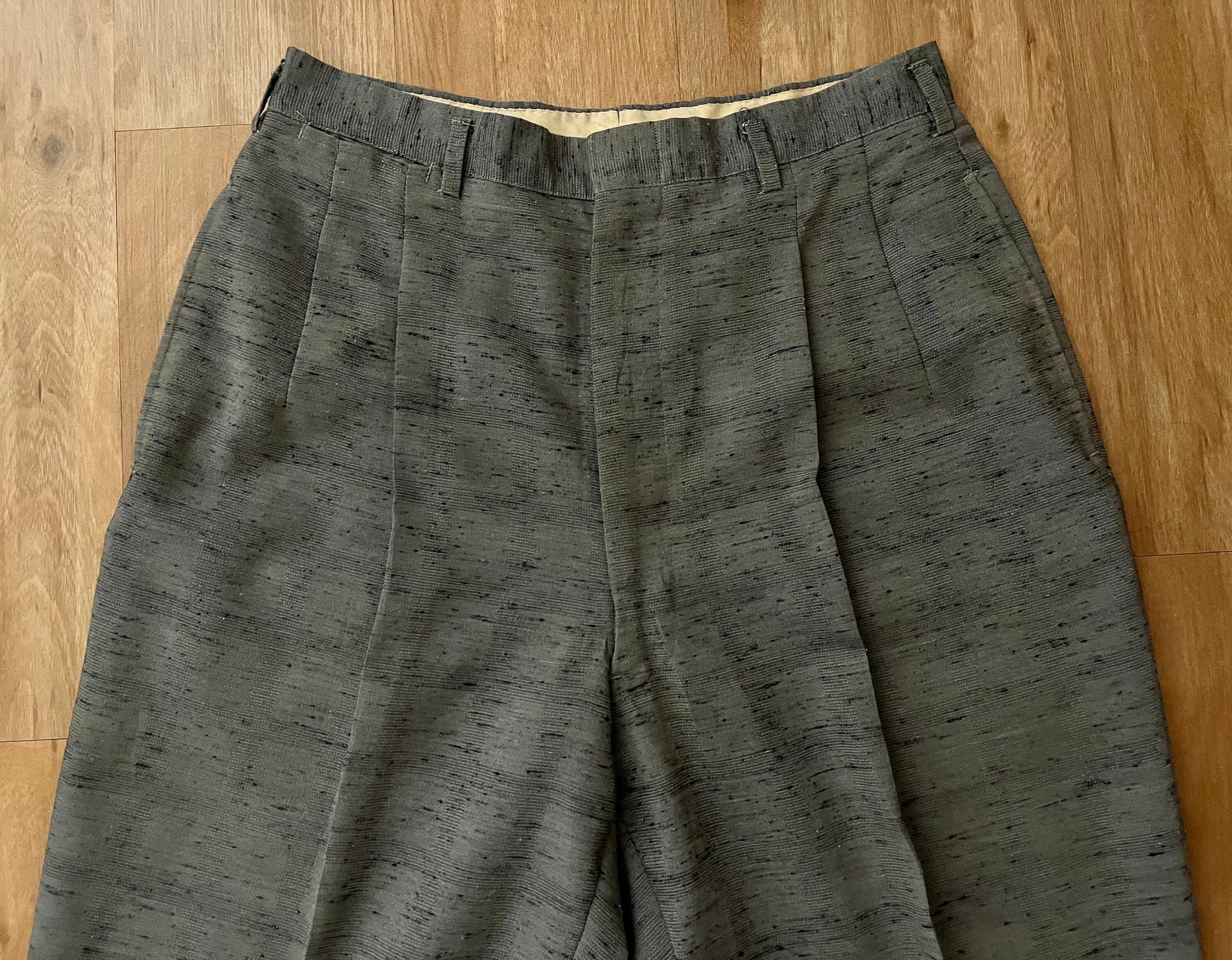 1950s Two Tone Fleck Windowpane Pattern Pleated Pants Size 30 X 30 - Etsy