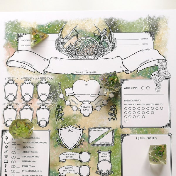 D&d 5e druid character sheets - Etsy.de