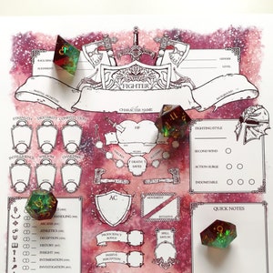 D&D 5E - Fighter - Character Sheets - Etsy