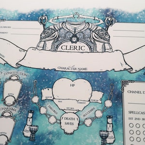 Fillable D&D 5E - Cleric - Character Sheets - Etsy