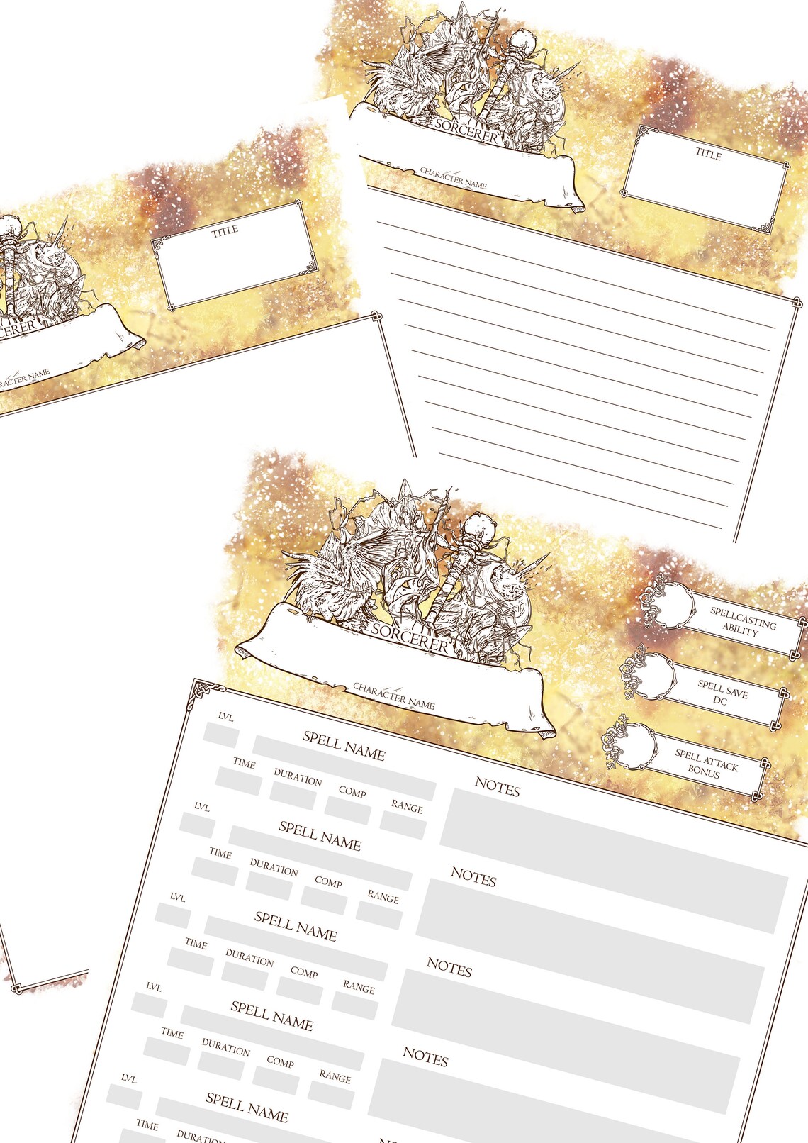 D&D 5E Sorcerer Note Pages - Etsy