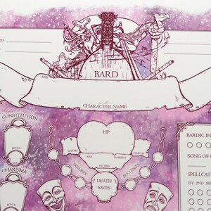 Fillable D&D 5E - Bard - Character Sheets - Etsy