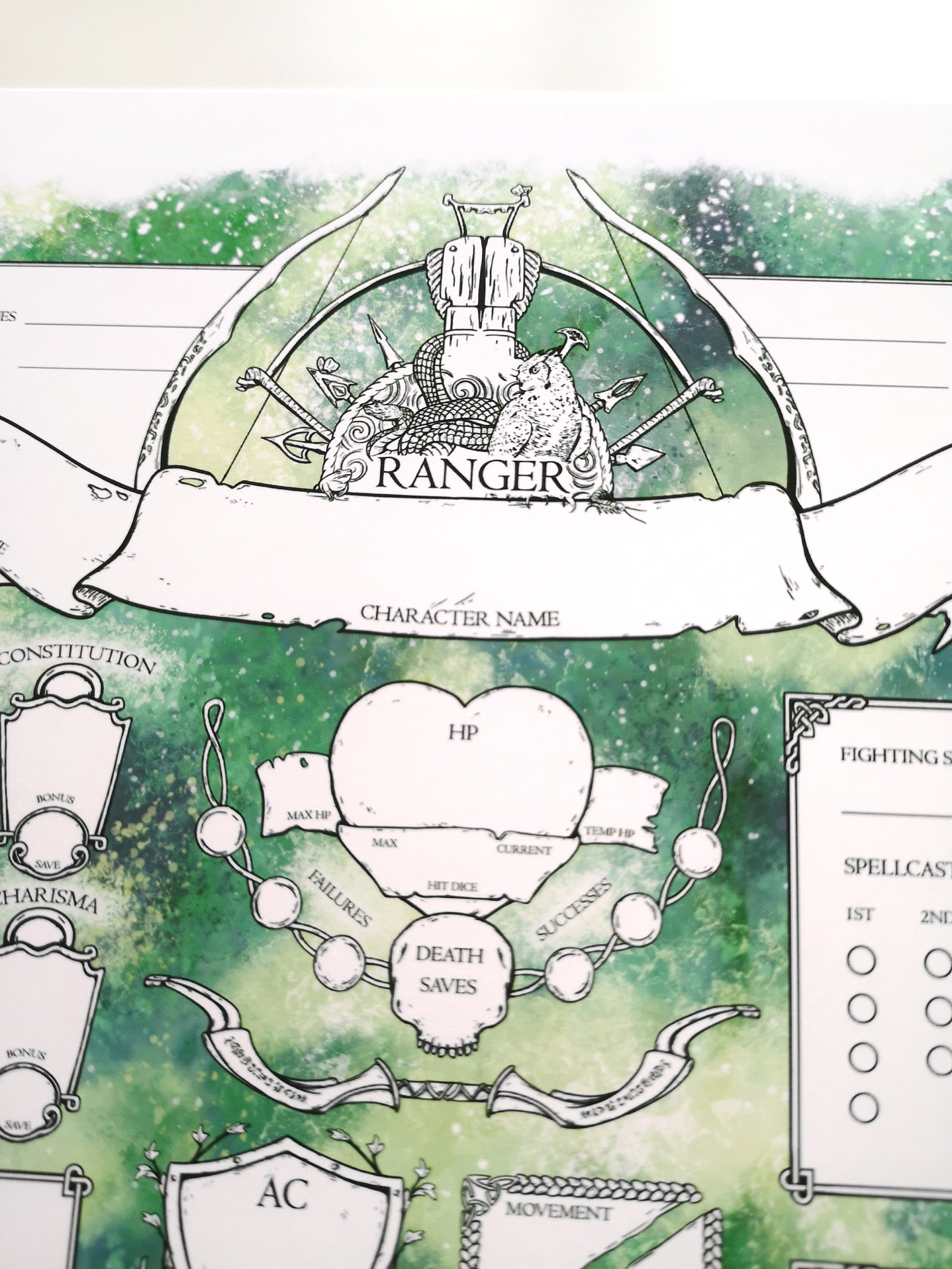 Fillable D&D 5E - Ranger - Character Sheets - Etsy Australia