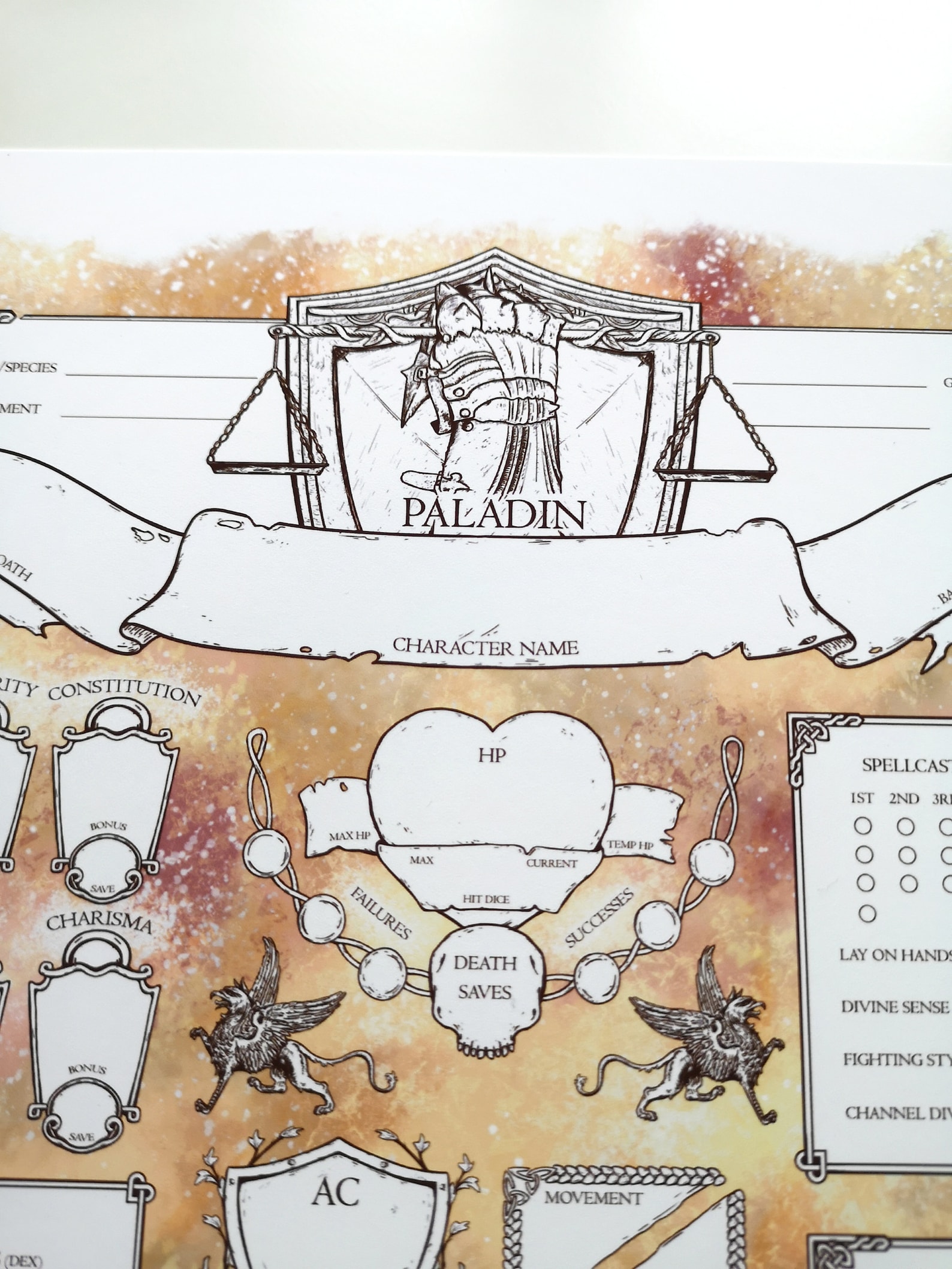 D&D 5E - Paladin - Character Sheets - Etsy