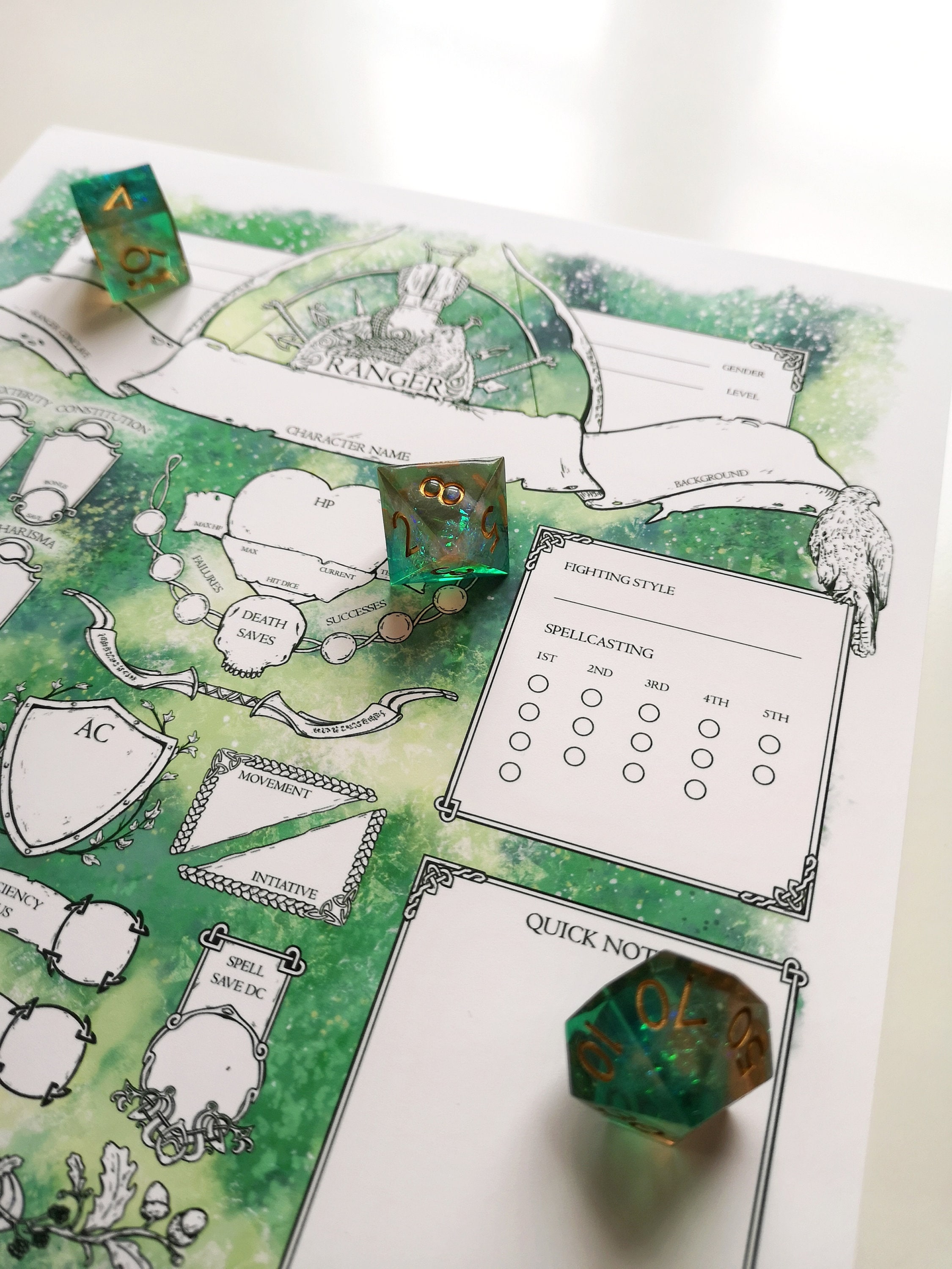 Fillable D&D 5E - Ranger - Character Sheets - Etsy