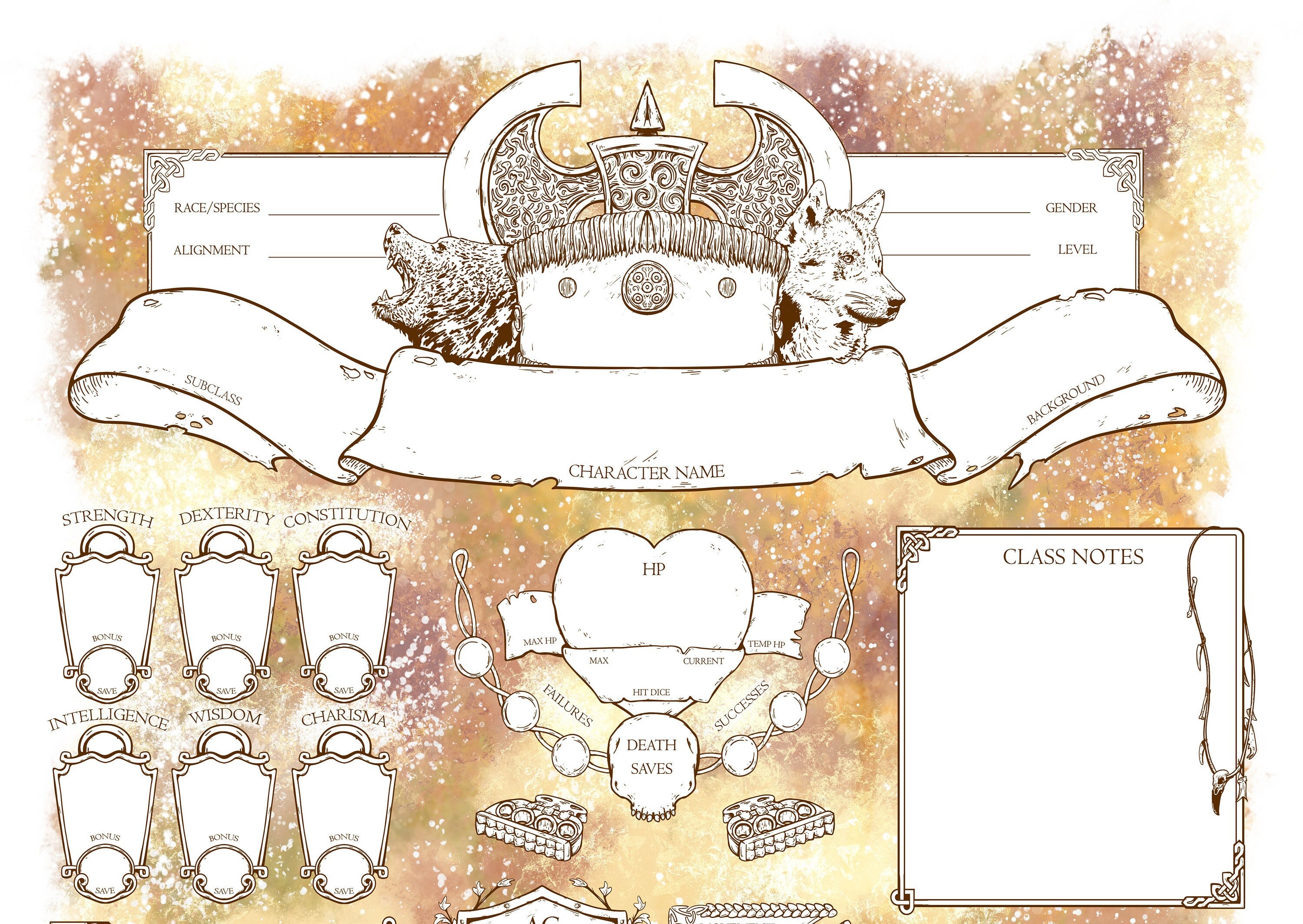 D&D 5E - the Berserker - Character Sheets - Etsy