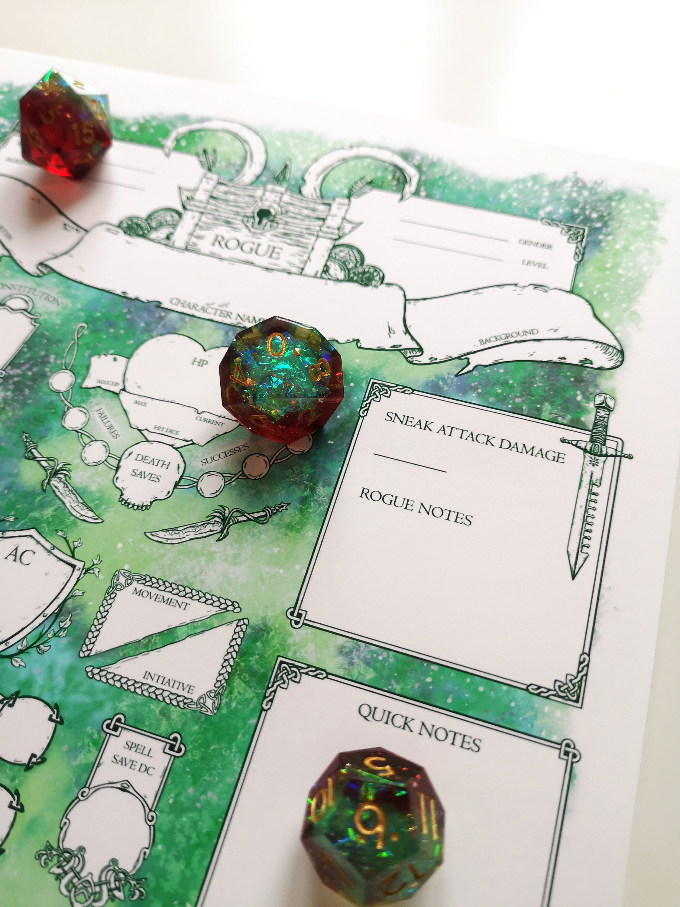 Fillable D&D 5E Rogue Character Sheets - Etsy