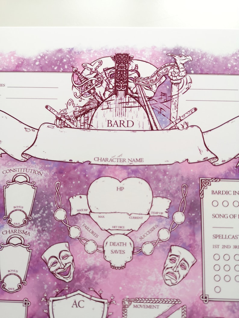 Wizard/sorcerer/warlock/bard Bundle Pack - D&D 5e Character Sheets ...
