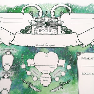 D&D 5E Rogue Character Sheets - Etsy