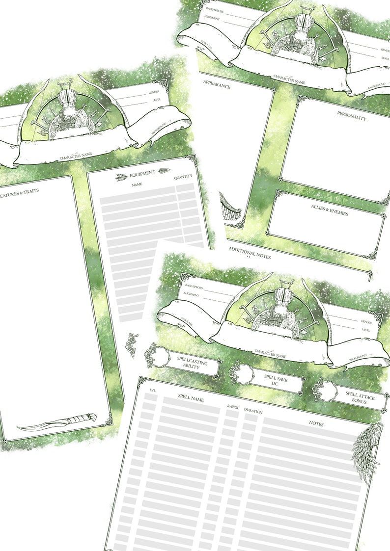 D&D 5E - the Hunter - Character Sheets - Etsy