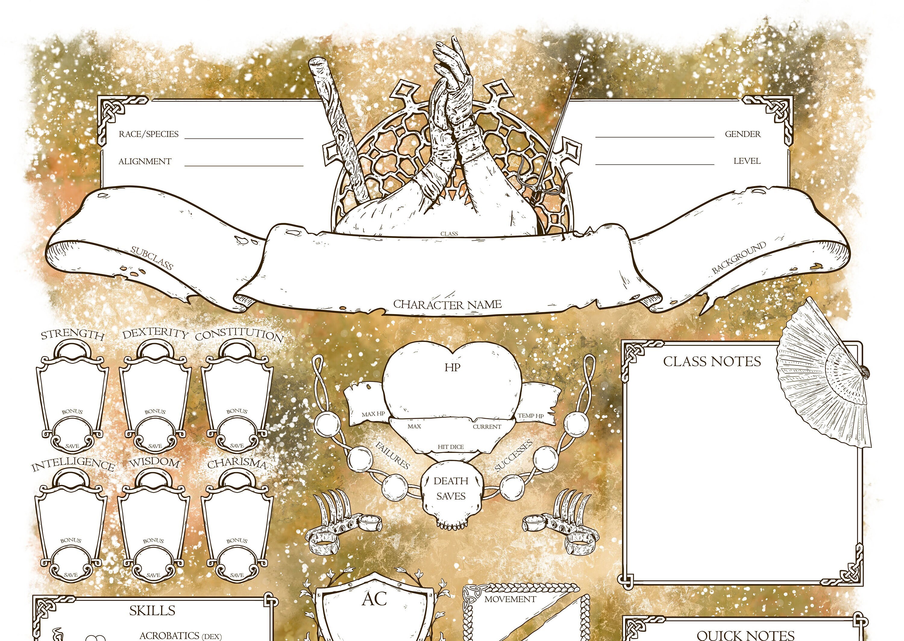 D&D 5E - the Martial Artist - Character Sheets - Etsy