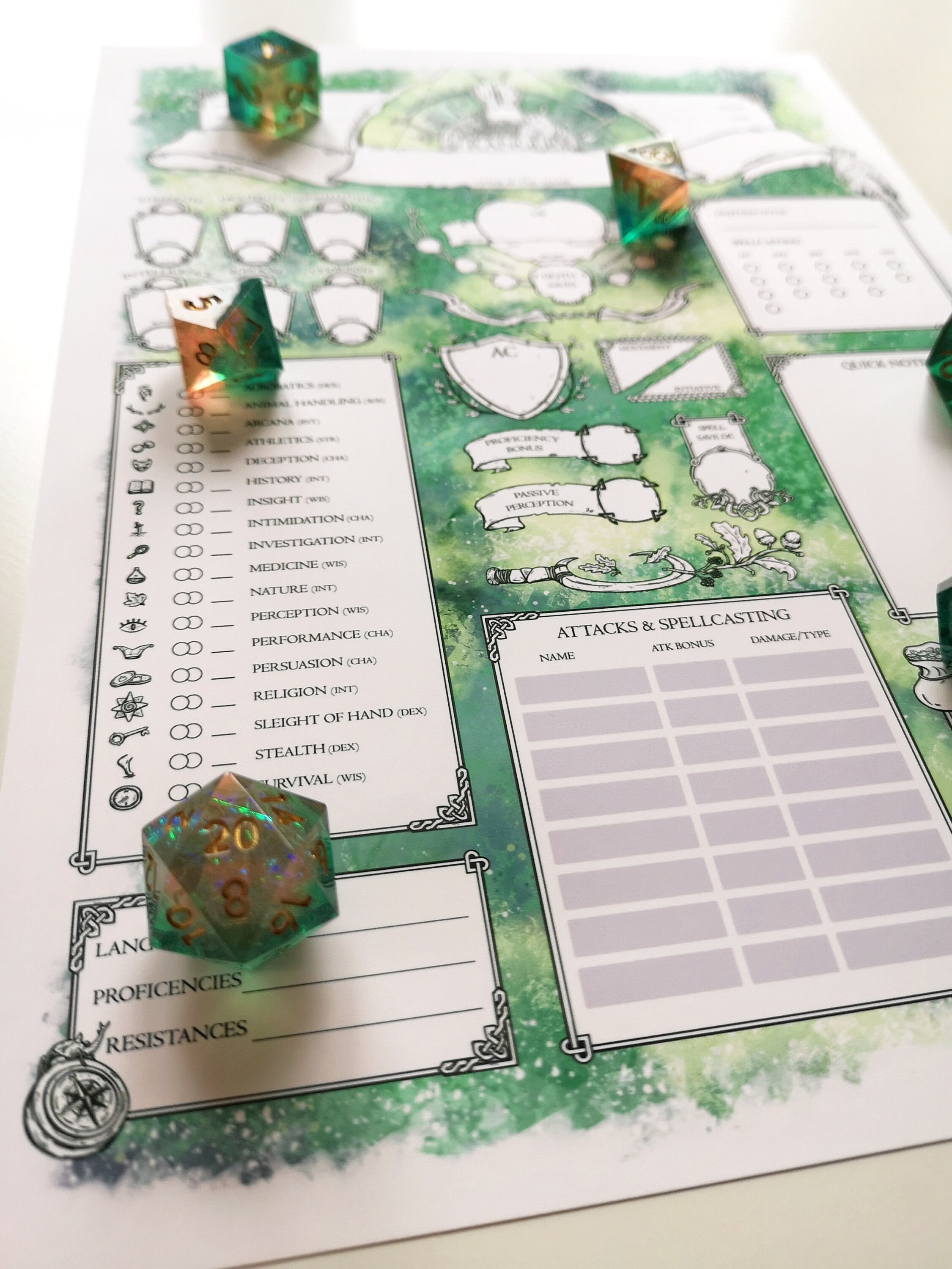 Fillable D&D 5E - Ranger - Character Sheets - Etsy