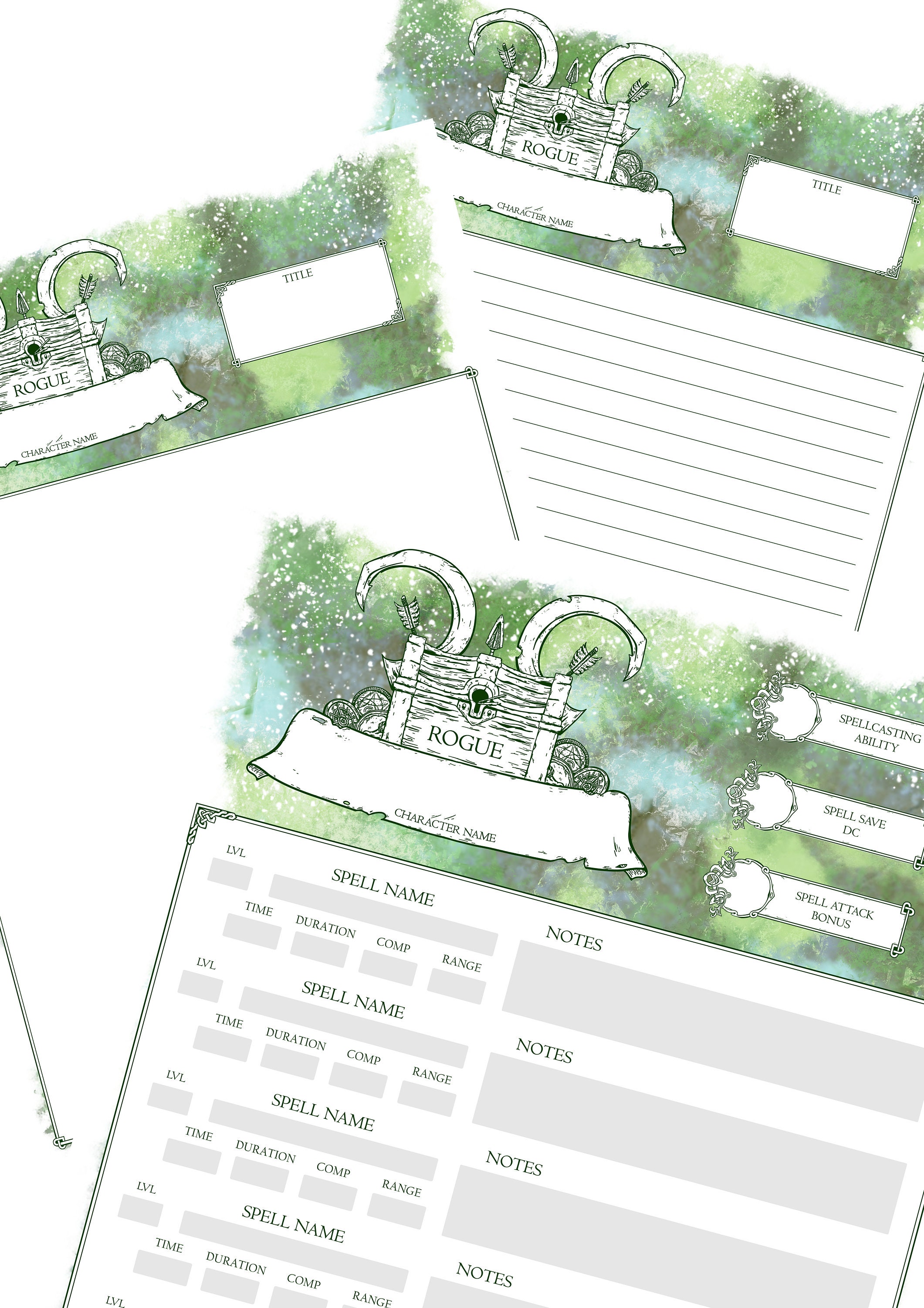 D&D 5E - Rogue Note Pages - Etsy