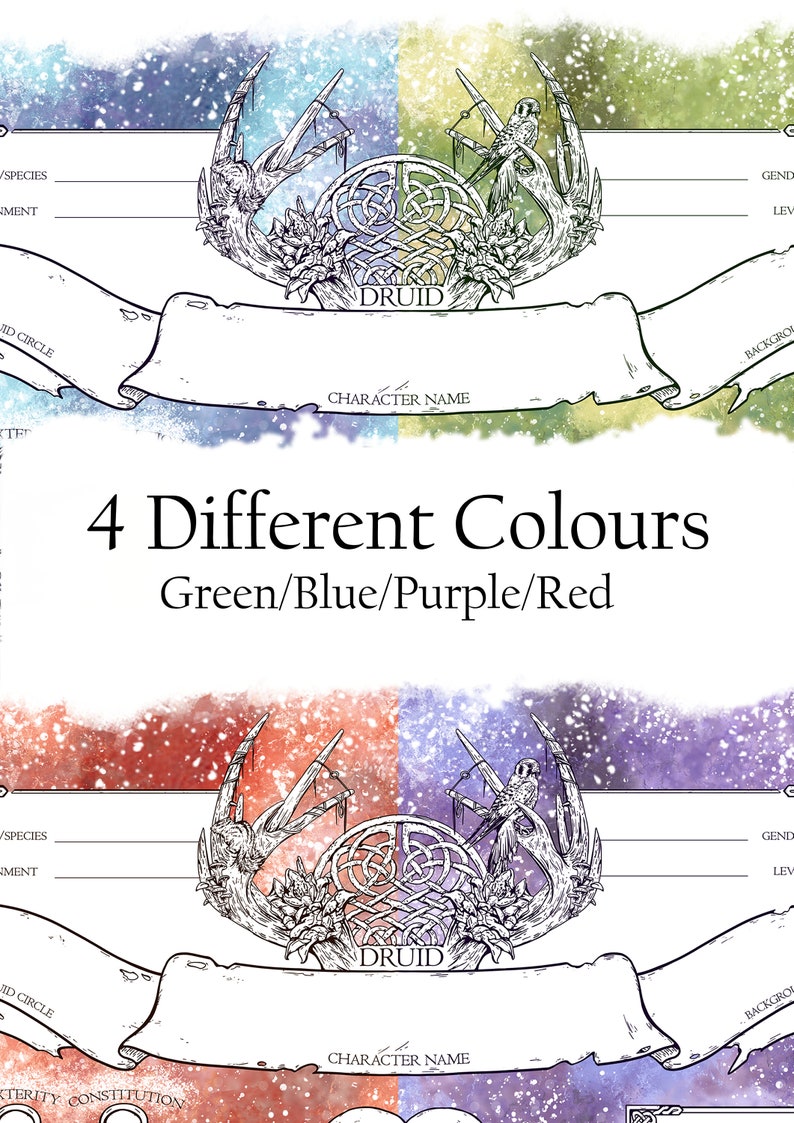 D&D 5E - Druid - Character Sheets - Etsy