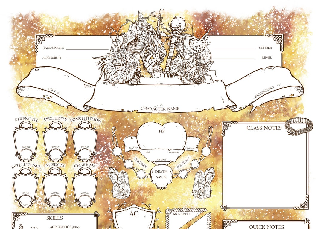 D&D 5E - the Magicborn - Character Sheets - Etsy