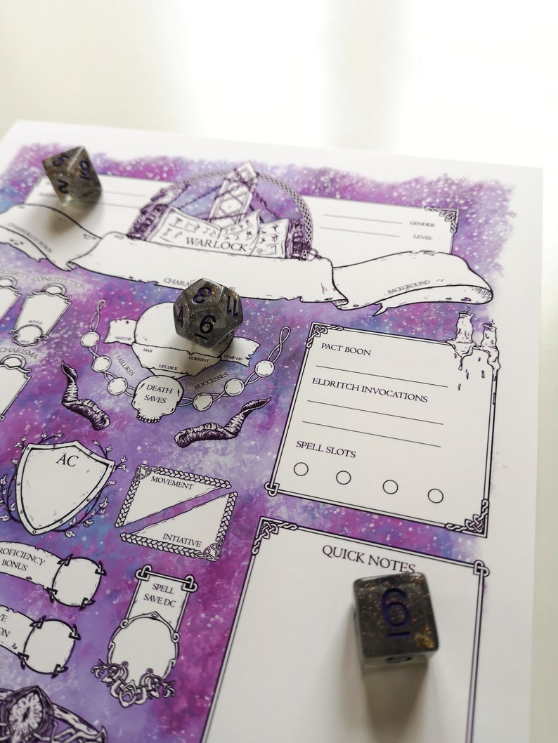 D&D 5E Character Sheets Warlock - Etsy UK