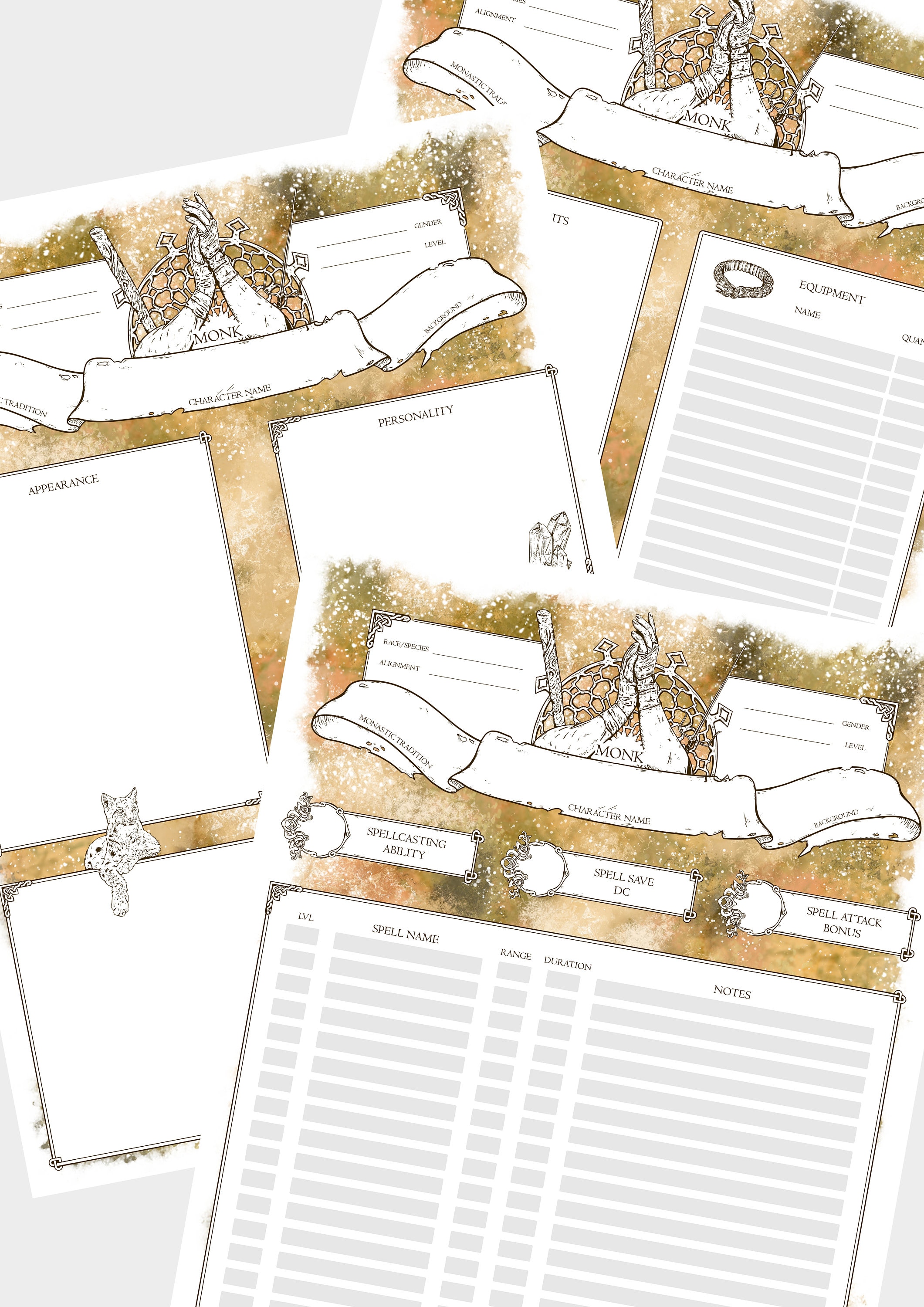 Buy Limbo Character Sheets D&D 5E Monk Online in India - Etsy