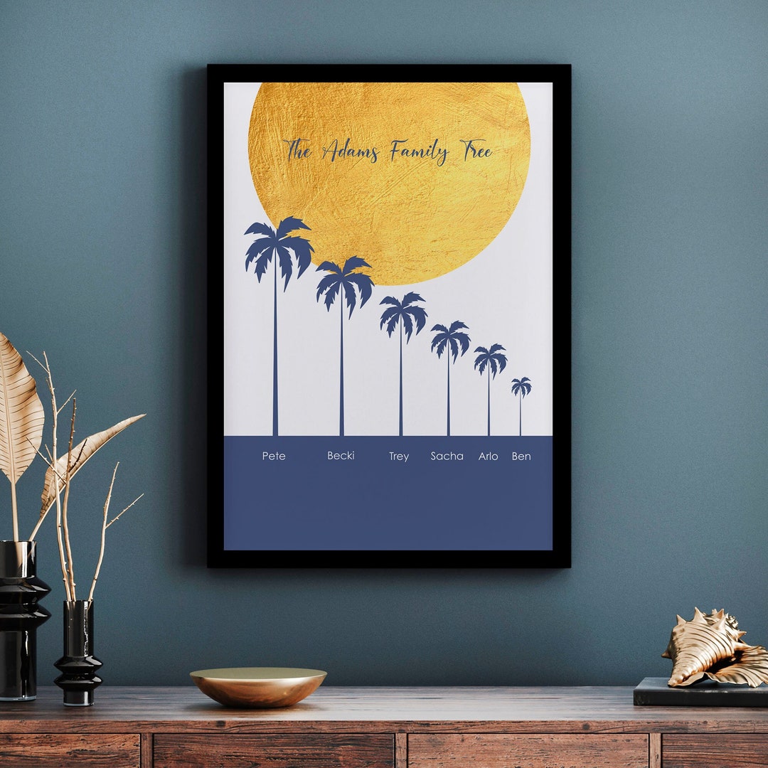 Personalized Family Tree and Sun Print - Etsy