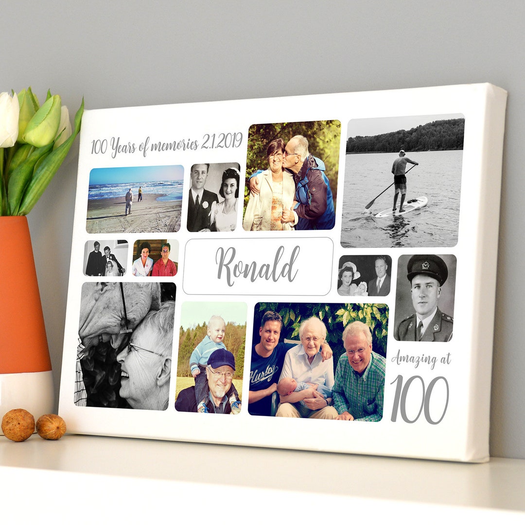 Personalized 100th Birthday Photo Collage - Etsy