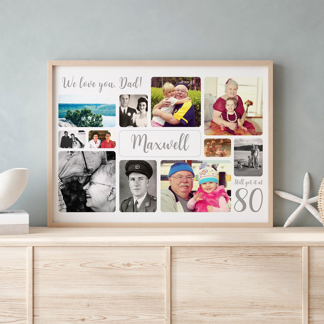 Personalised 80th Birthday Photo Collage - Etsy
