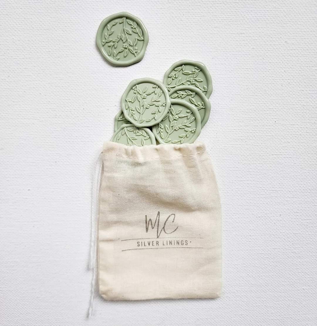 String of Leaves Handmade Wax Seal Stickers / Wedding Suites Self ...