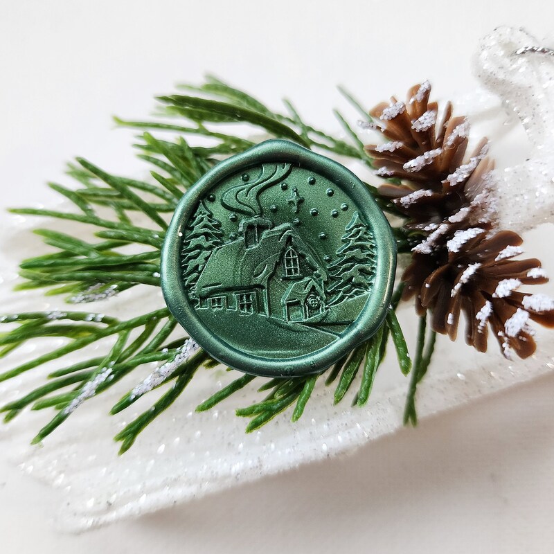 Winter Cabin Stamp - Etsy