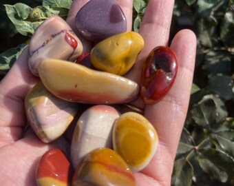 1 MOOKAITE Jasper Heart Pocket Size Stone Purple Pink Yellow Ivory ...