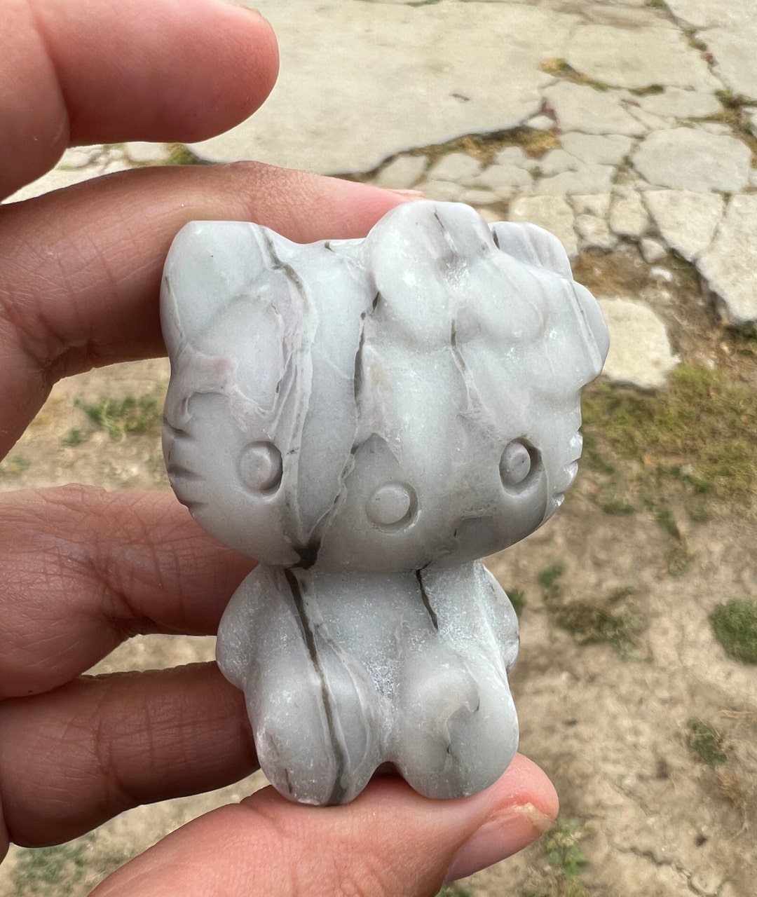 Grey Jade Crystal Kitty, Jade Crystal Kitty, Kawaii Crystal, Kawaii ...