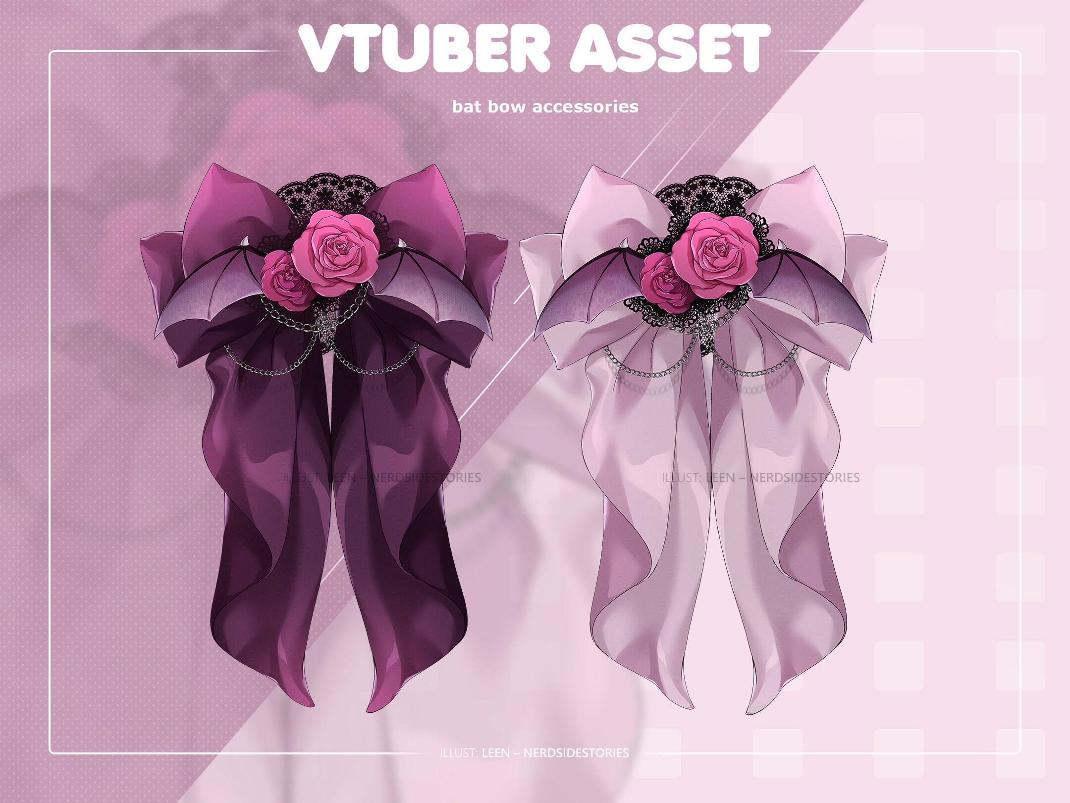 VTUBER Asset Bat Bow Accessories in Two Colors - Etsy Canada