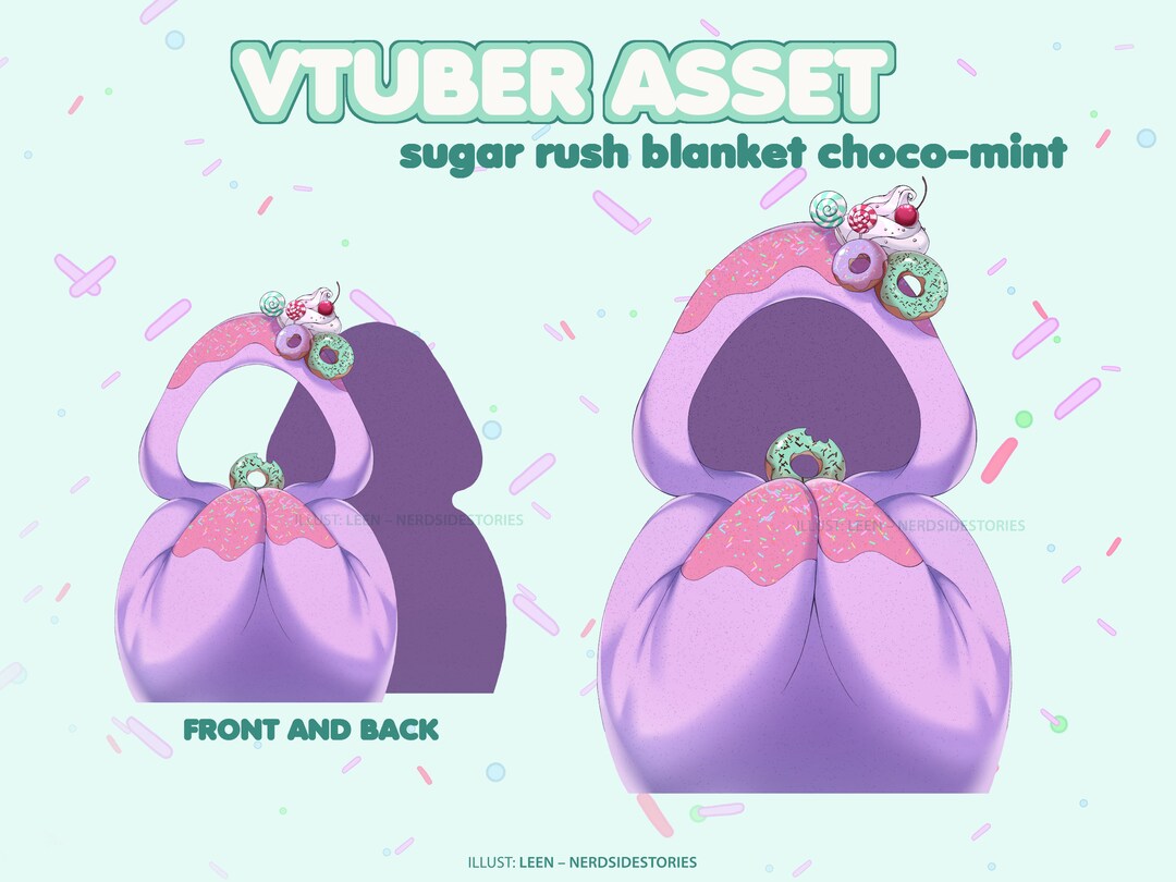 VTUBER asset / manta azucarera choco-mint - Etsy España