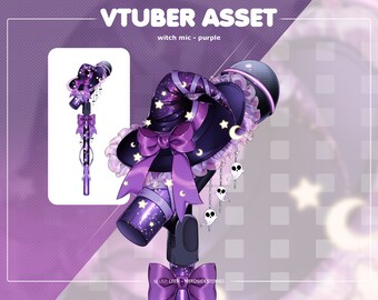 Starry Mic Celestial Vtuber Asset Microphone Stream Decoration Star ...