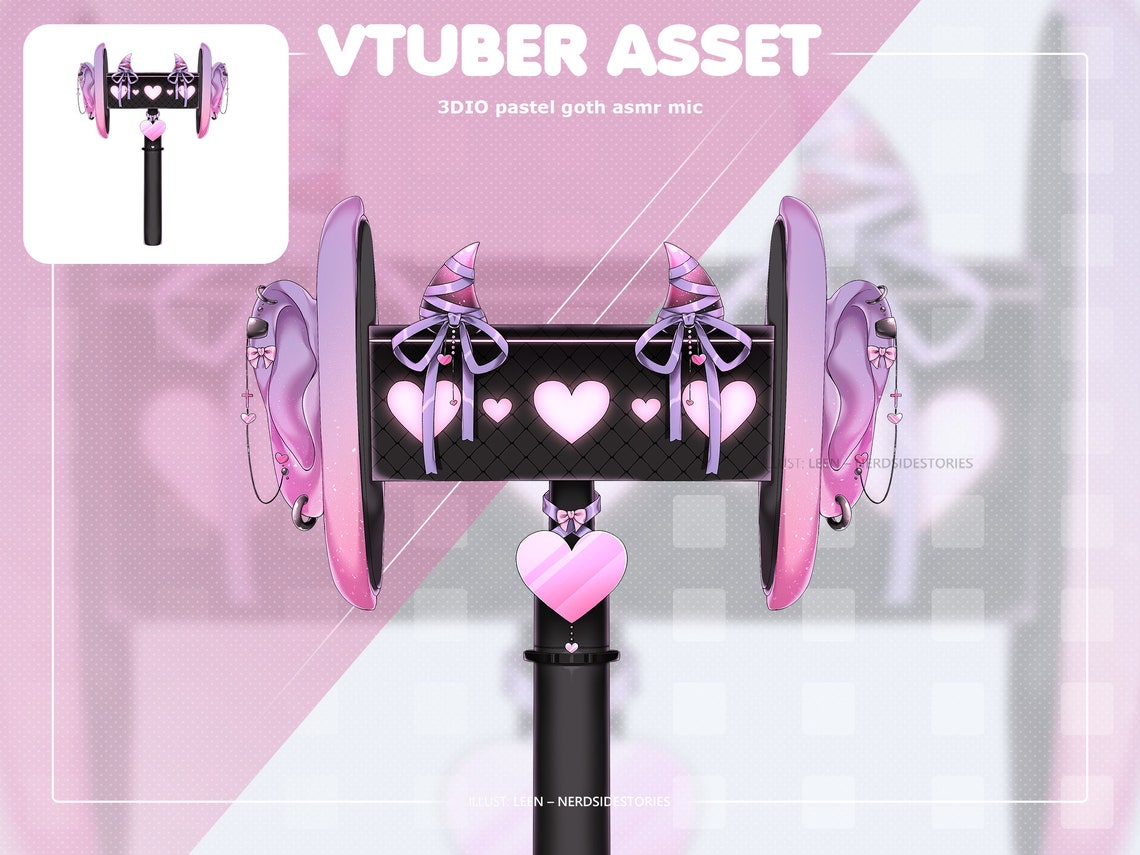 VTUBER Asset 3DIO Pastel Goth Mic ASMR Binaural Mic - Etsy Canada