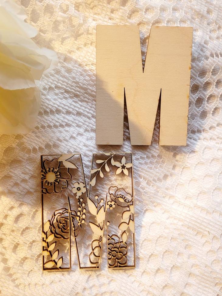 Unfinished Wood Letters Do It Yourself Individual Floral - Etsy