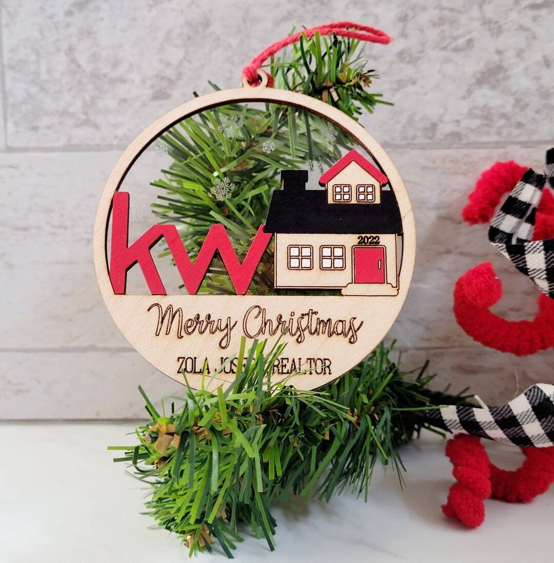 Realtor Ornament Custom Brokerage Logo, Client Gift for Christmas, Real ...